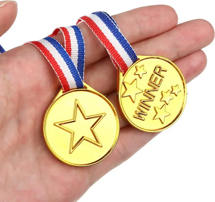 2" Gold Metal Winner Medals For Kids And Adults With 15.3inch Red White ...