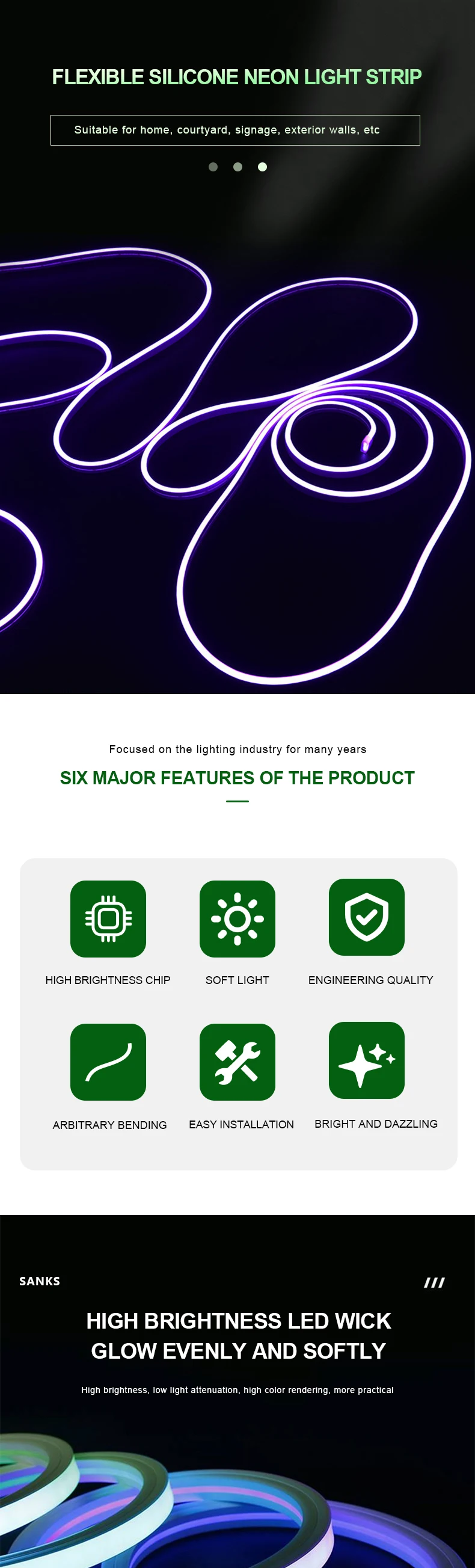 High Quality Dimmable Snake Lights - 50000 Hours Lifespan