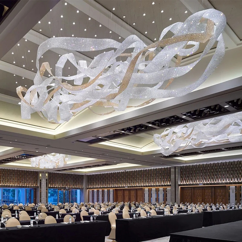 Luxury Modern Extra Large Hotel Lobby Crystal Drops For Chandeliers ...