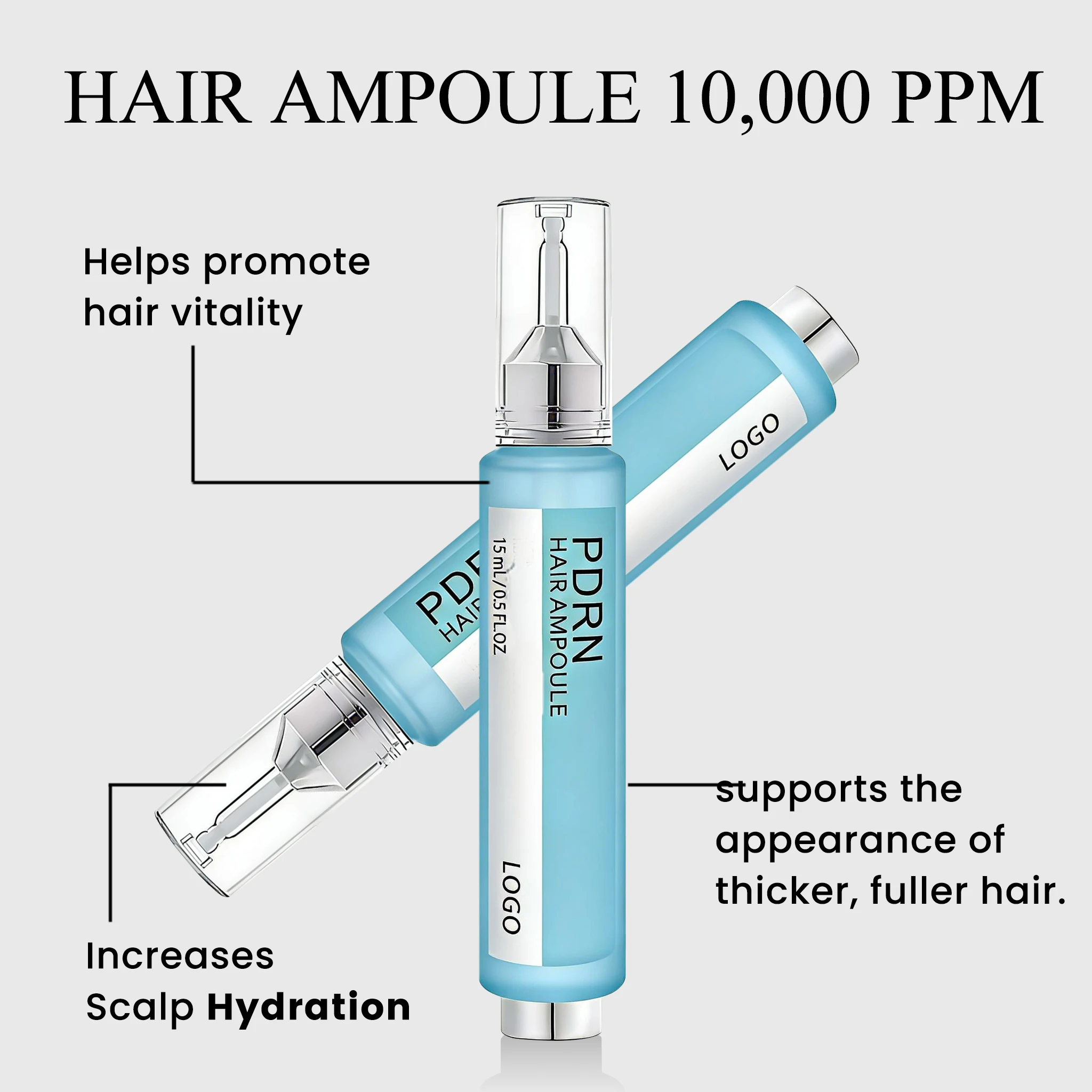 OEM Private Label PDRN Hair Ampoule Hair Growth Serum Reduces Hair Loss ...