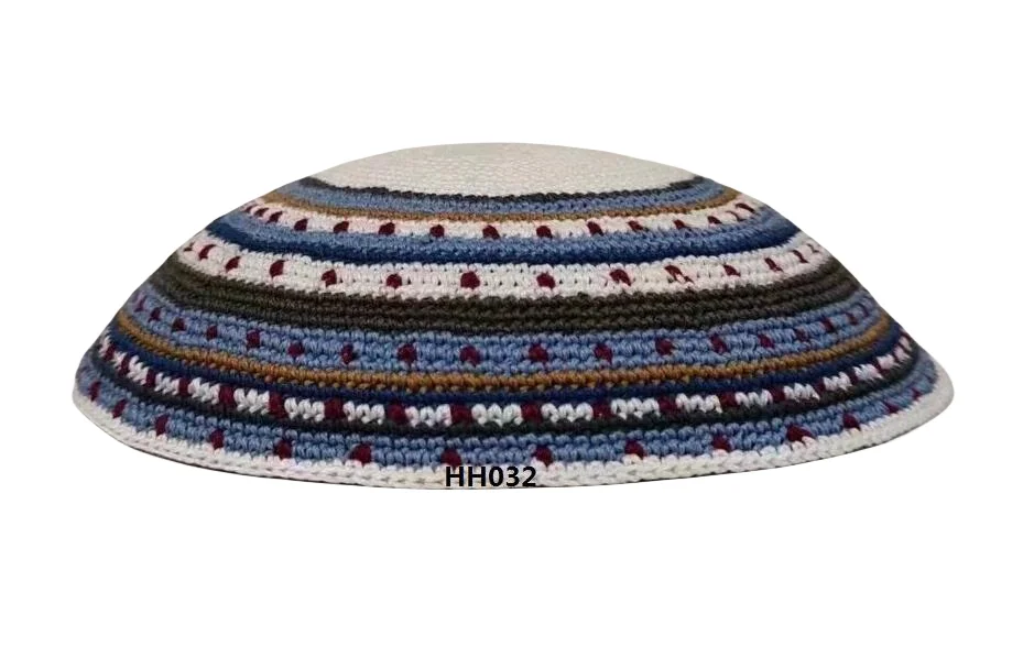 Dmc Kippa Handmade Crochet Needle Knitted Wool Hat 100% Cotton Cap For ...