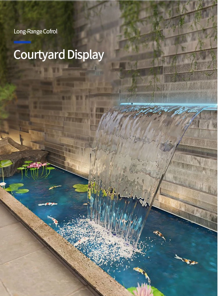 Swimming Pool Water Descent Indoor Led Water Fountain Acrylic Pool ...