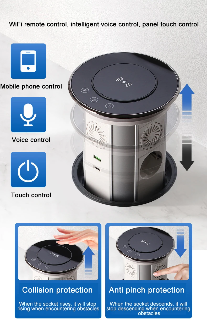 Bnt Desk Socket Smart Pop Up Outlet Socket Eu Standard Waterproof Style ...