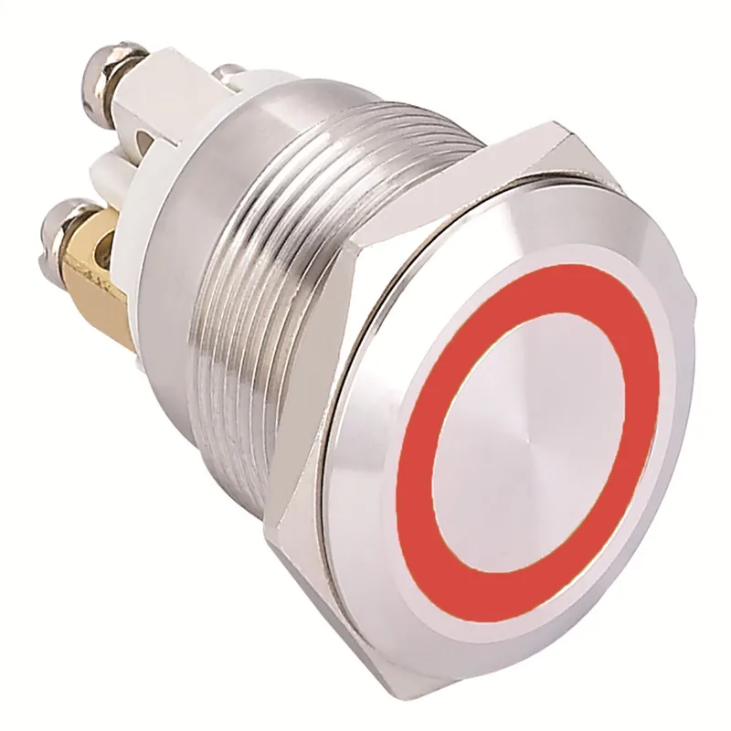 Elewind 19mm Ring Illuminated Push Button With Four Screw Terminal ...