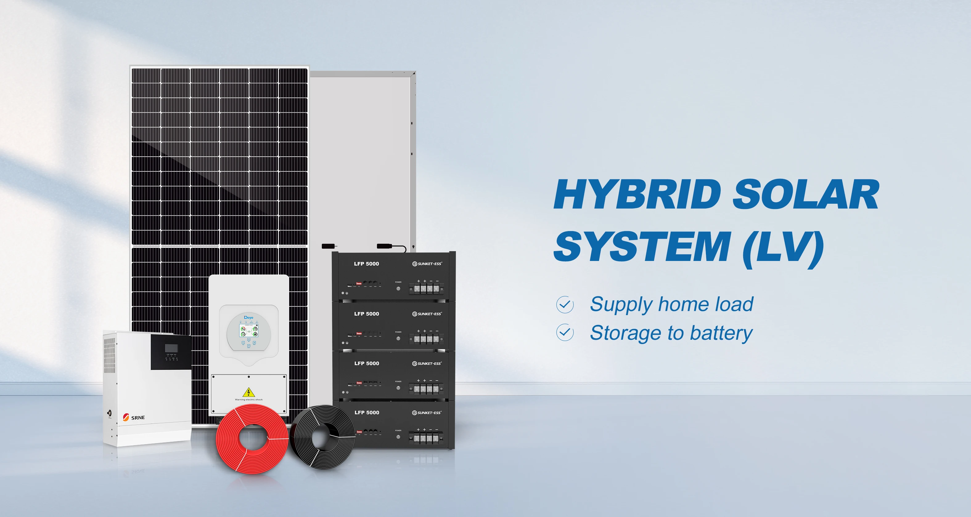 Us Eu Stock Sunket Lifepo4 Battery 5kw 6kw 8kw 10kw 12kw Solar Lithium ...