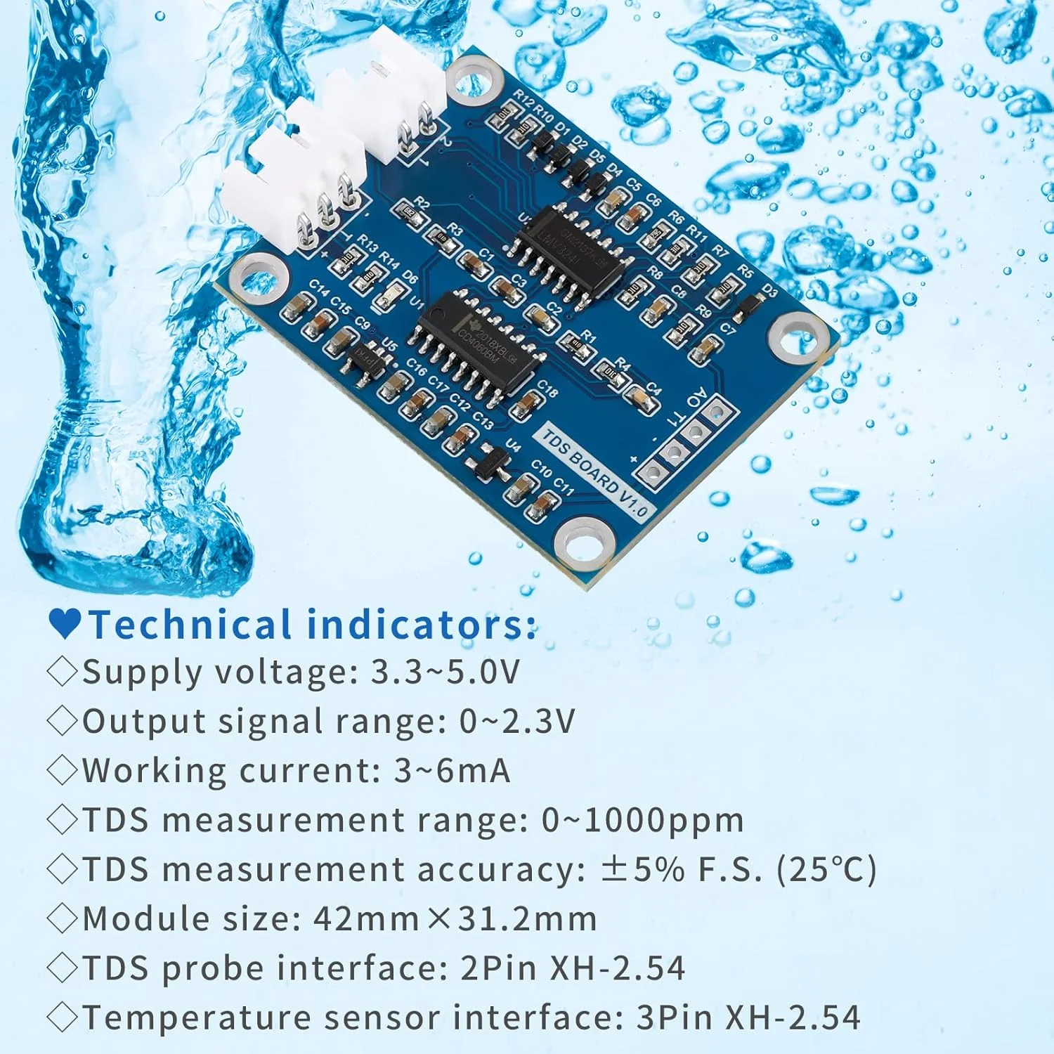 TDS Water Quality Detection Sensor Module Liquid Detection Water ...