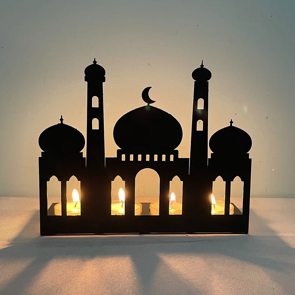 Mosque Castle Eid Candlestick Candle Light Tray Ramadan Decoration ...