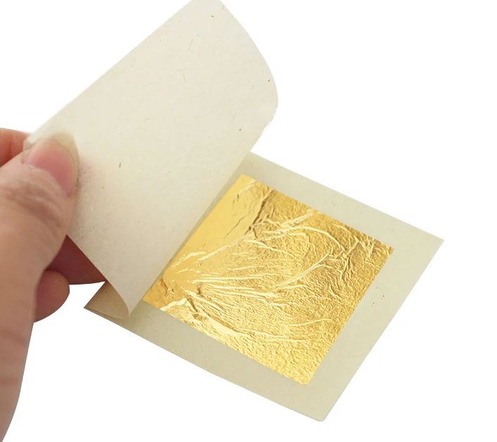 Food Grade Gold Flakes 8x8cm Gold Leaf Gold Foil Sheets For Food ...