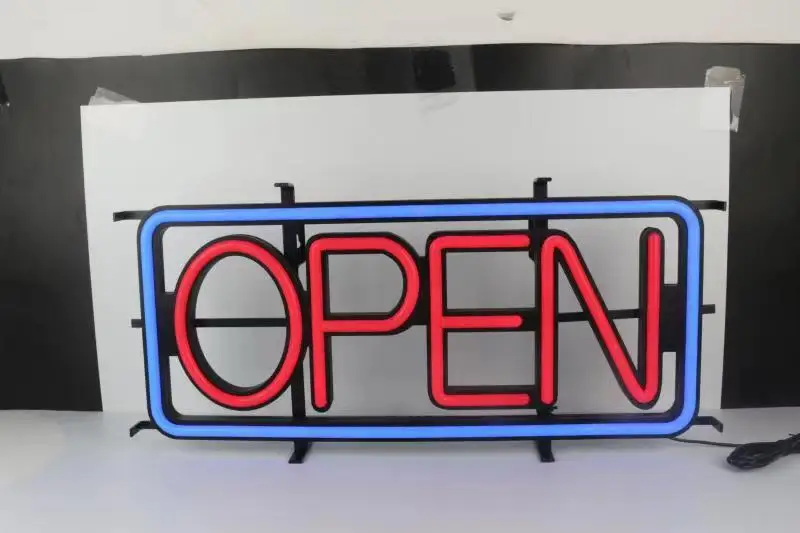 Large Lighted Led Neon Open Sign For Business,Rectangle - Buy Open ...