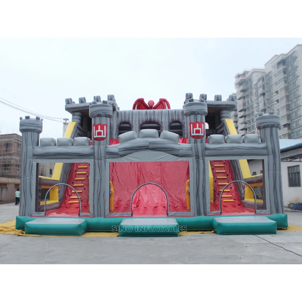 12x10m Commercial Kids Giant Inflatable Medieval Castle Slide With ...