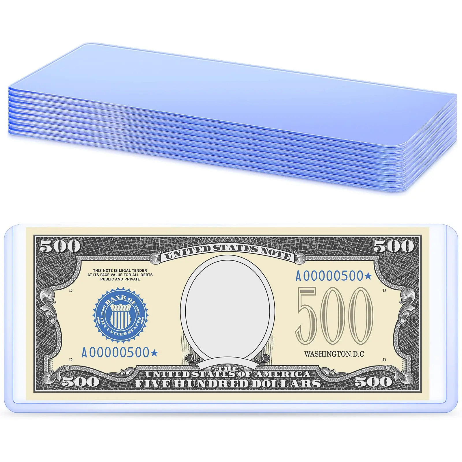 Transparent Clear PVC Hard Plastic Dollar Money Bill Sleeves