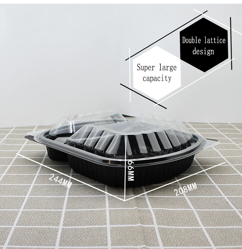 New Style Disposable 1 2 3 Compartment Plastic Lunch Box Fast Food ...