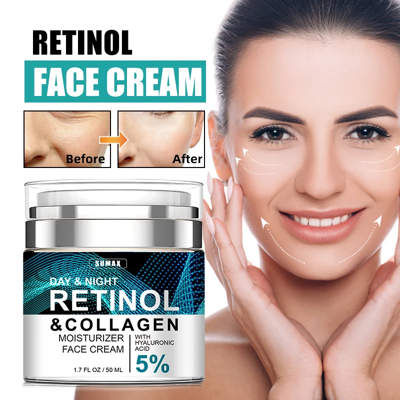 Sumax 50ml Retinol Cream - Anti-Aging Moisturizer with Collagen for Day ...