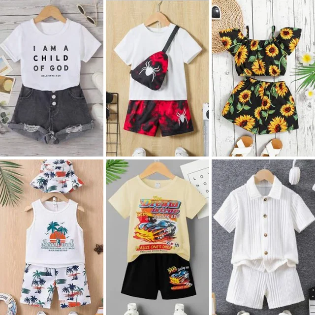 Lovito Kids Summer High Quality Clothing Mix Bales Factory Wholesale
