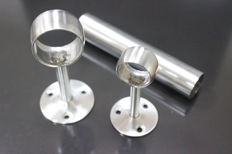 Stainless Steel Wardrobe Pipe Lever Ceiling-Mount Support