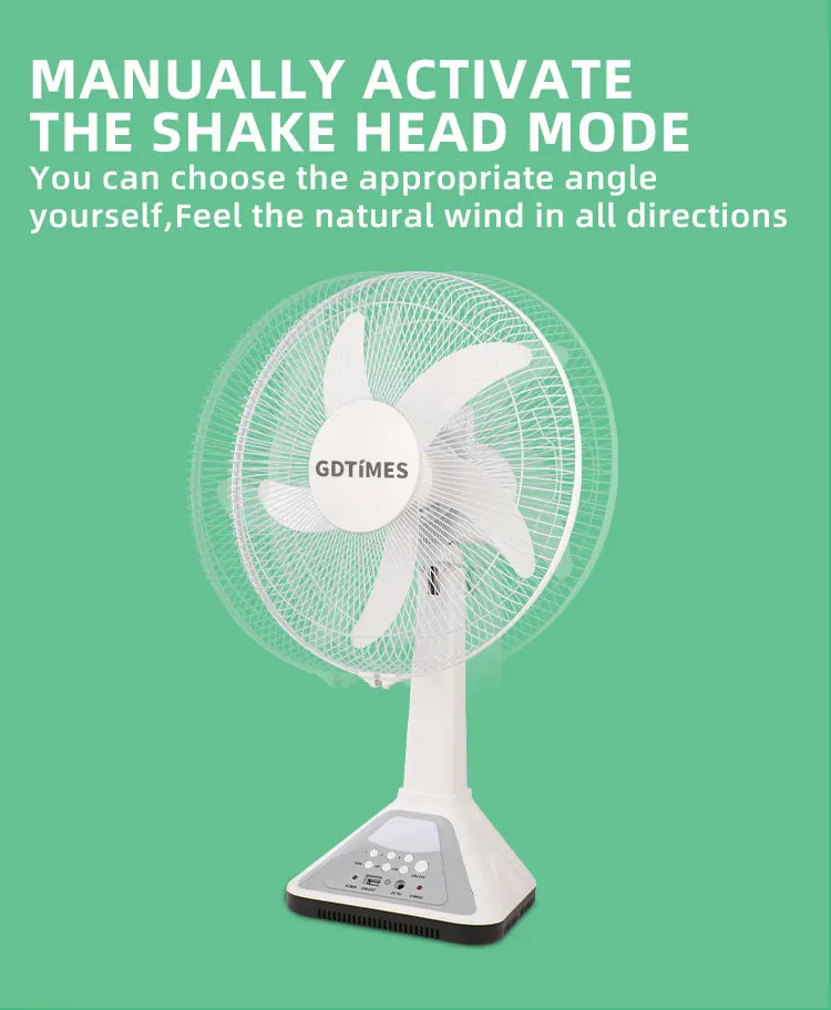 Solar Table Fan System with LED Lamp and USB Output