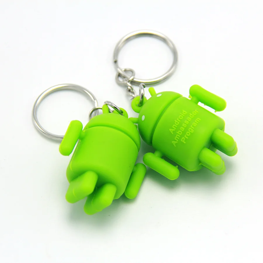 Wholesale Customized 3d Android Soft Pvc Robot Keychain Cheap Rubber 3d ...
