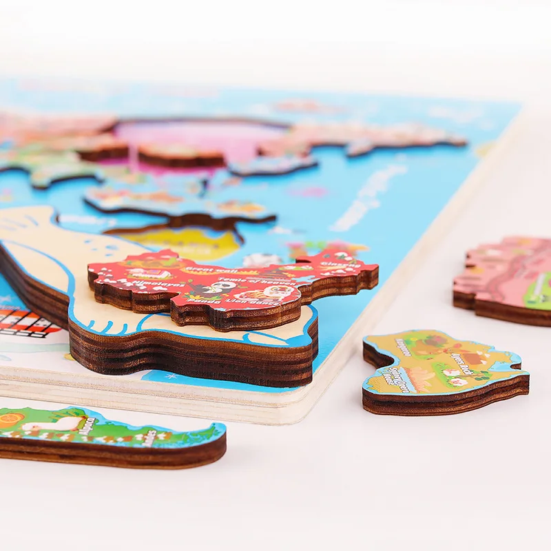English Version of the World Map Magnetic Puzzle for Kids