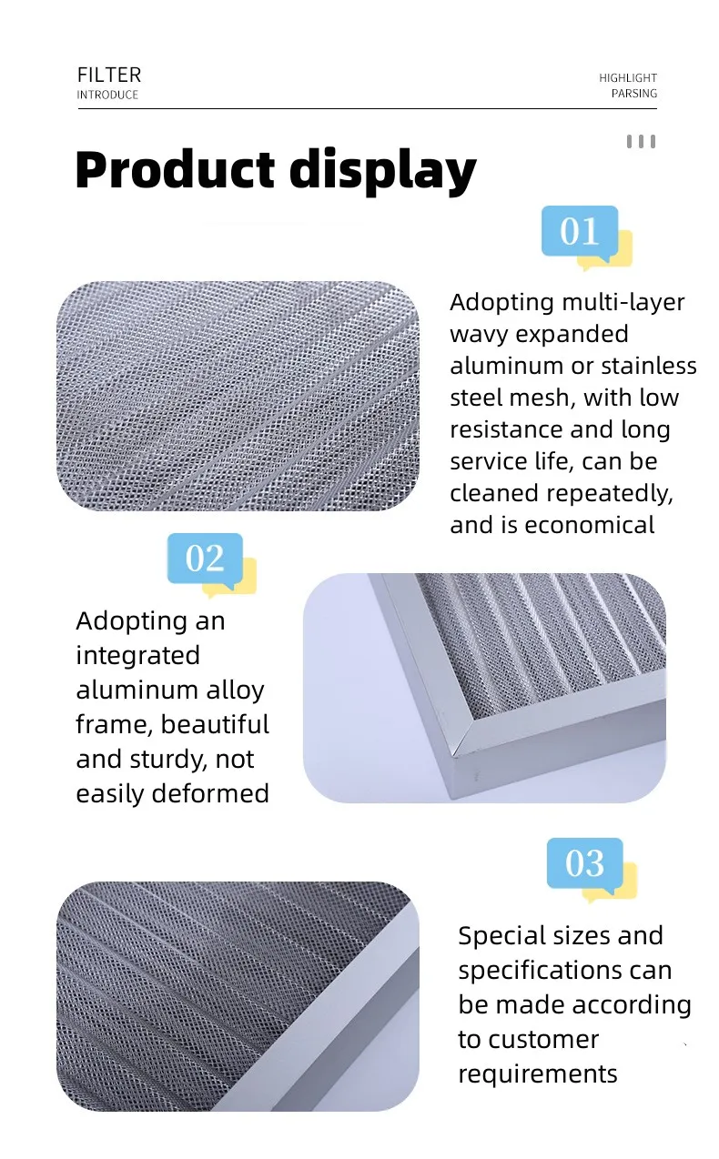 Hot Selling Metal Mesh Primary Effect Filter Plate Type High ...