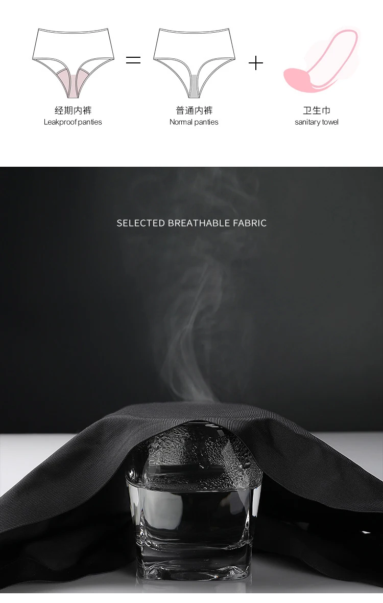 Woman 4 Four Layers Seamless Menstrual Panties Leak Proof Physiological Underwear Postpartum ...