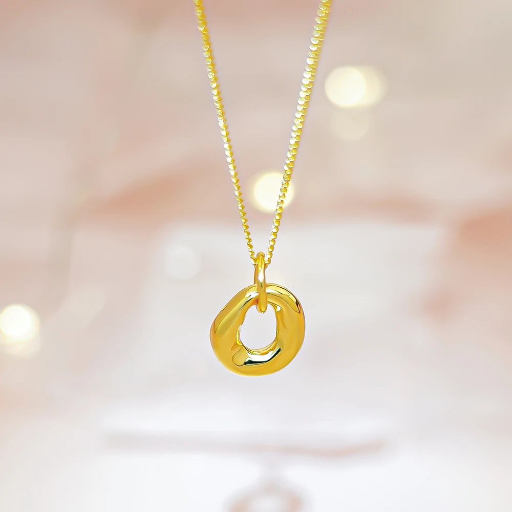 Women's S925 Pure Silver Necklace with 18K Gold Plating