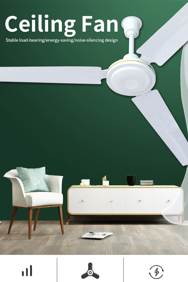 56inch Electric Ceiling Fan with Copper Motor - 75W Cooling Power