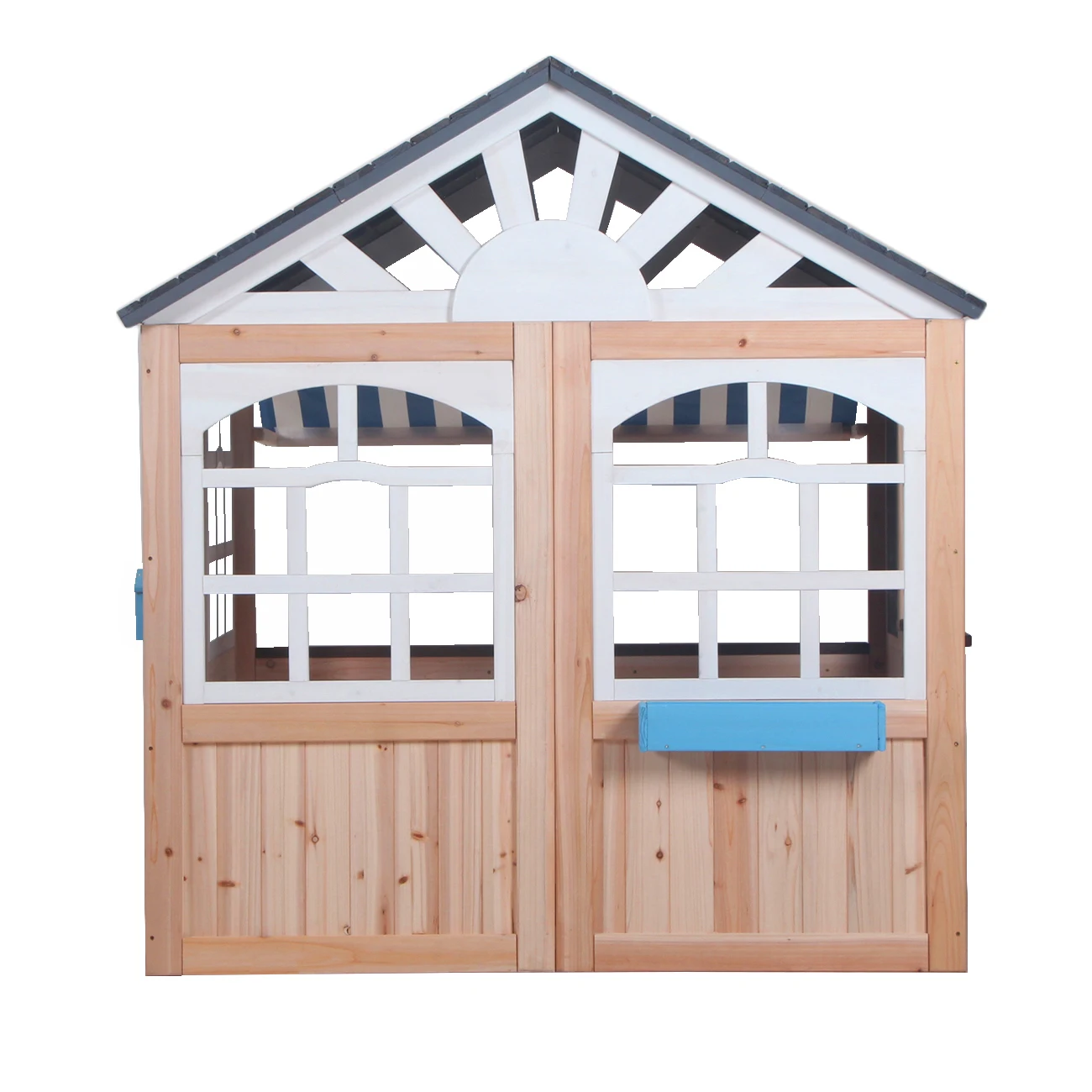 Outdoor Play House Wood Playground Children Playhouses Wooden Kids ...