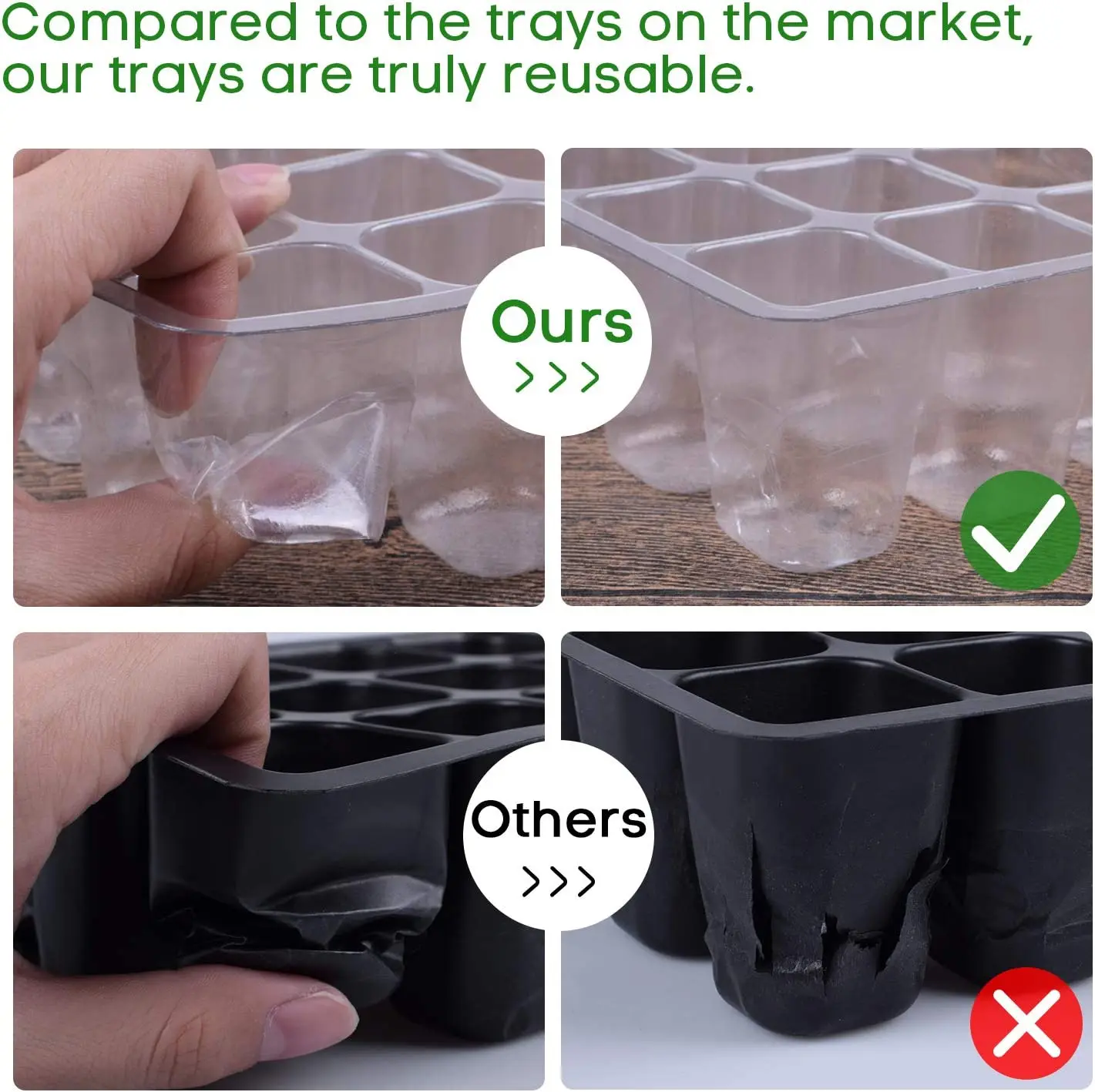 10 Pack 120 Cell Propagator Grow Thickening Seedling Growth Tray with ...