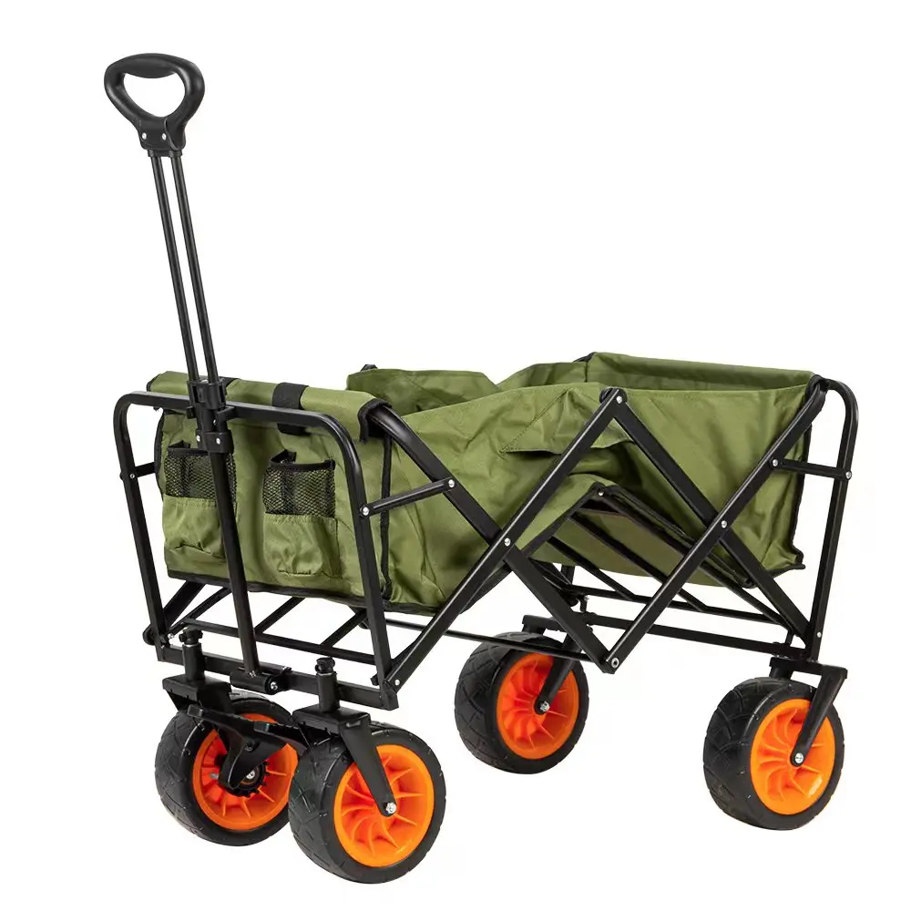 Folding Wagon Folding Trolley Beach Wagon Outdoor Park Utility Wagon ...