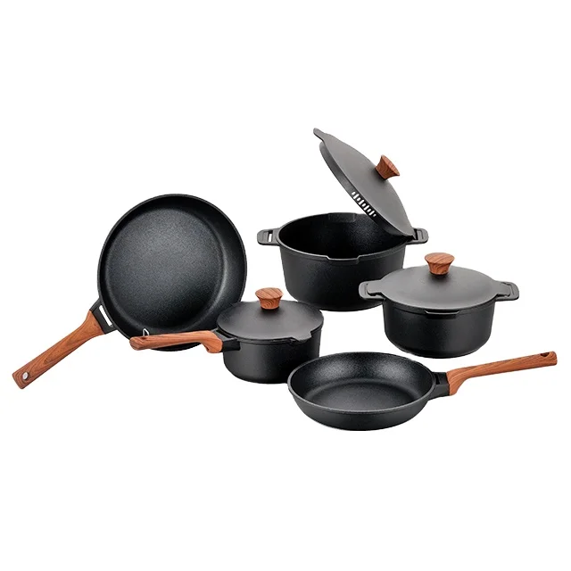 Classic 8-piece Cast Aluminum Cookware Set Sustainable Metal Kitchen ...
