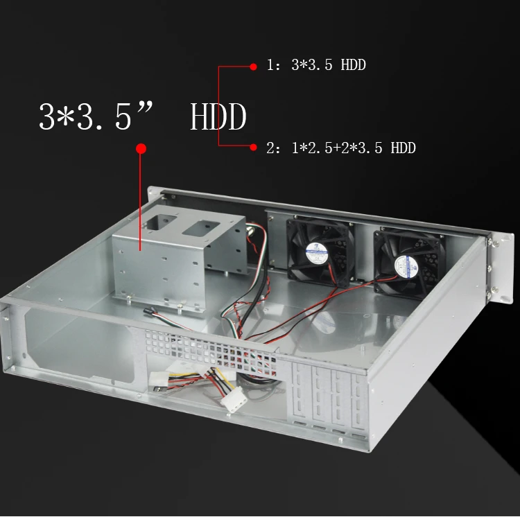 Industrial 2U Rackmount Server Case with ATX Support & HDD Slots