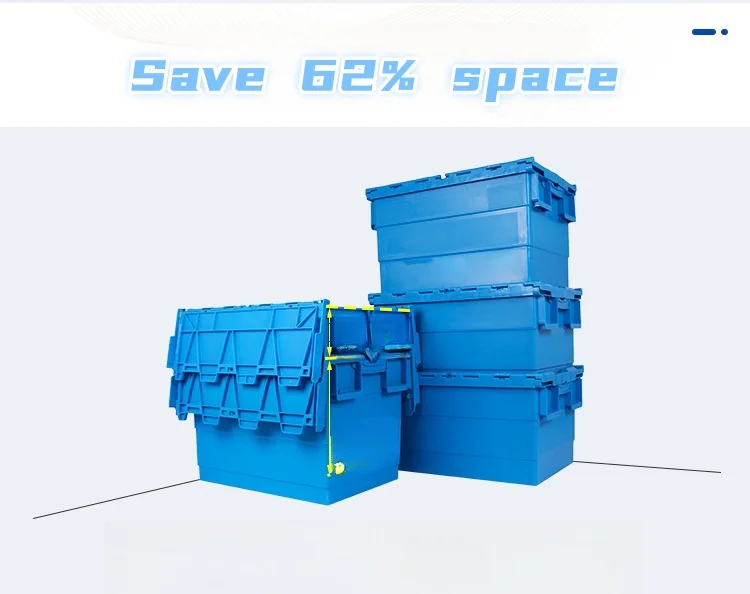 Blue Lid Tilted-insertion Logistics Box,Stackable Plastic Storage Bin ...