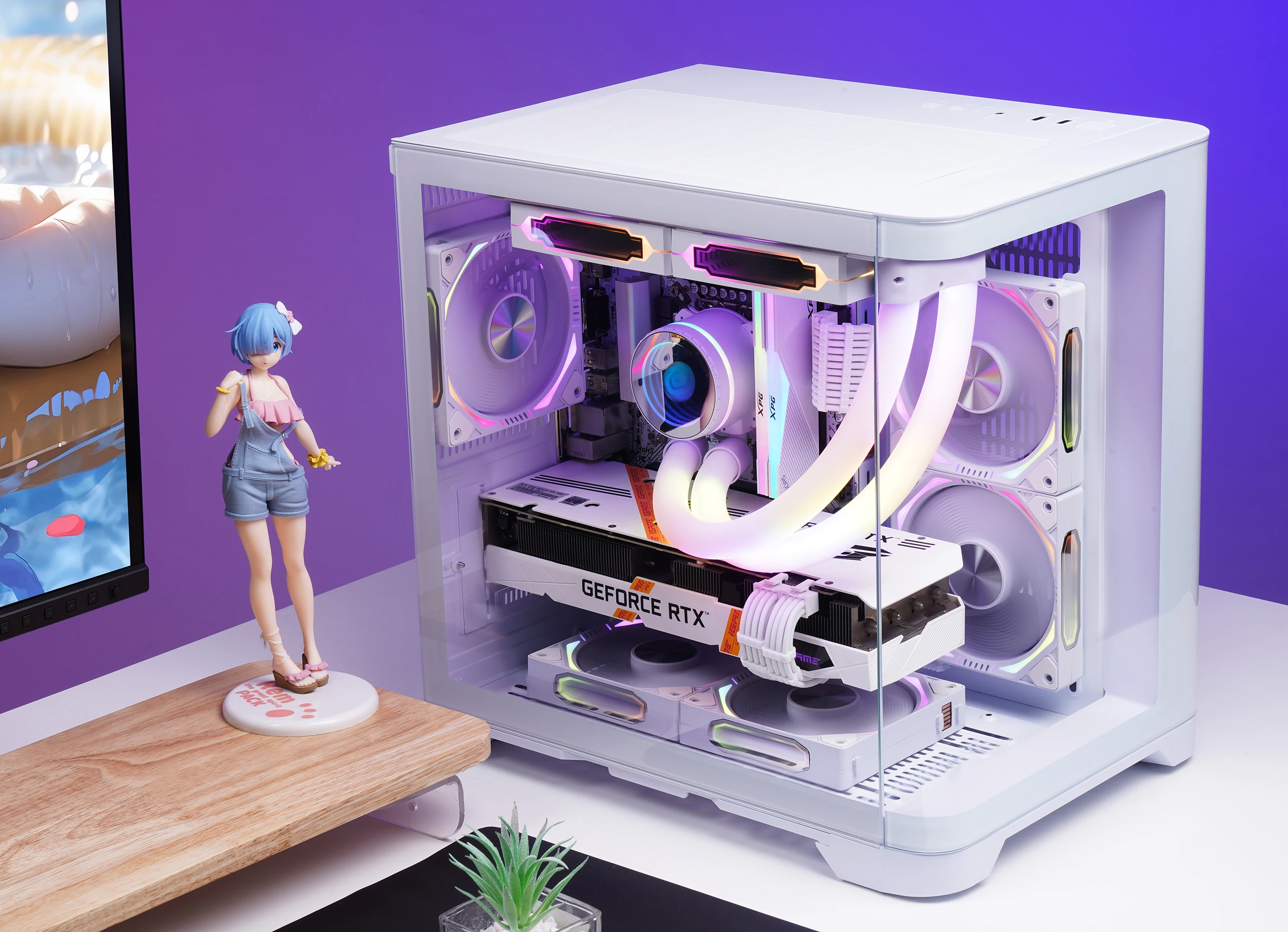 Factory New Design White Matx Gaming Pc Case Desktop Chassis Curved ...