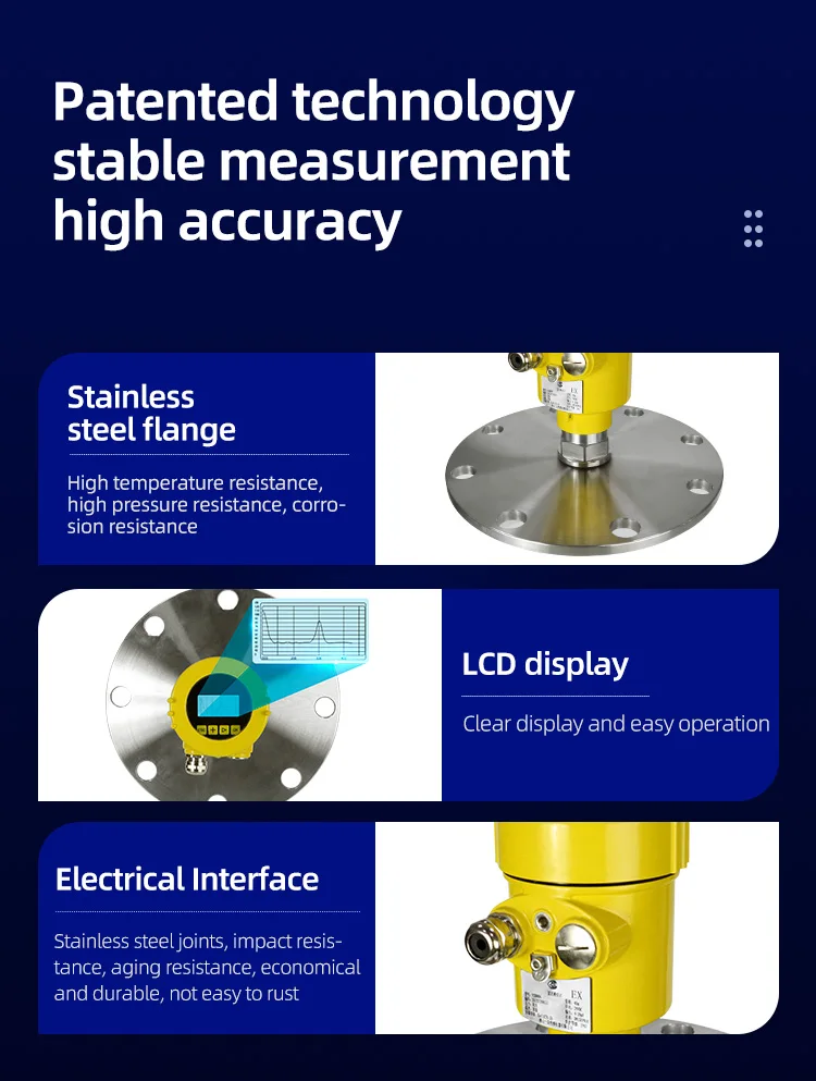 Gwr Guided Wave Radar Rs485 4-20ma Radar Transmitter For Silo Level ...