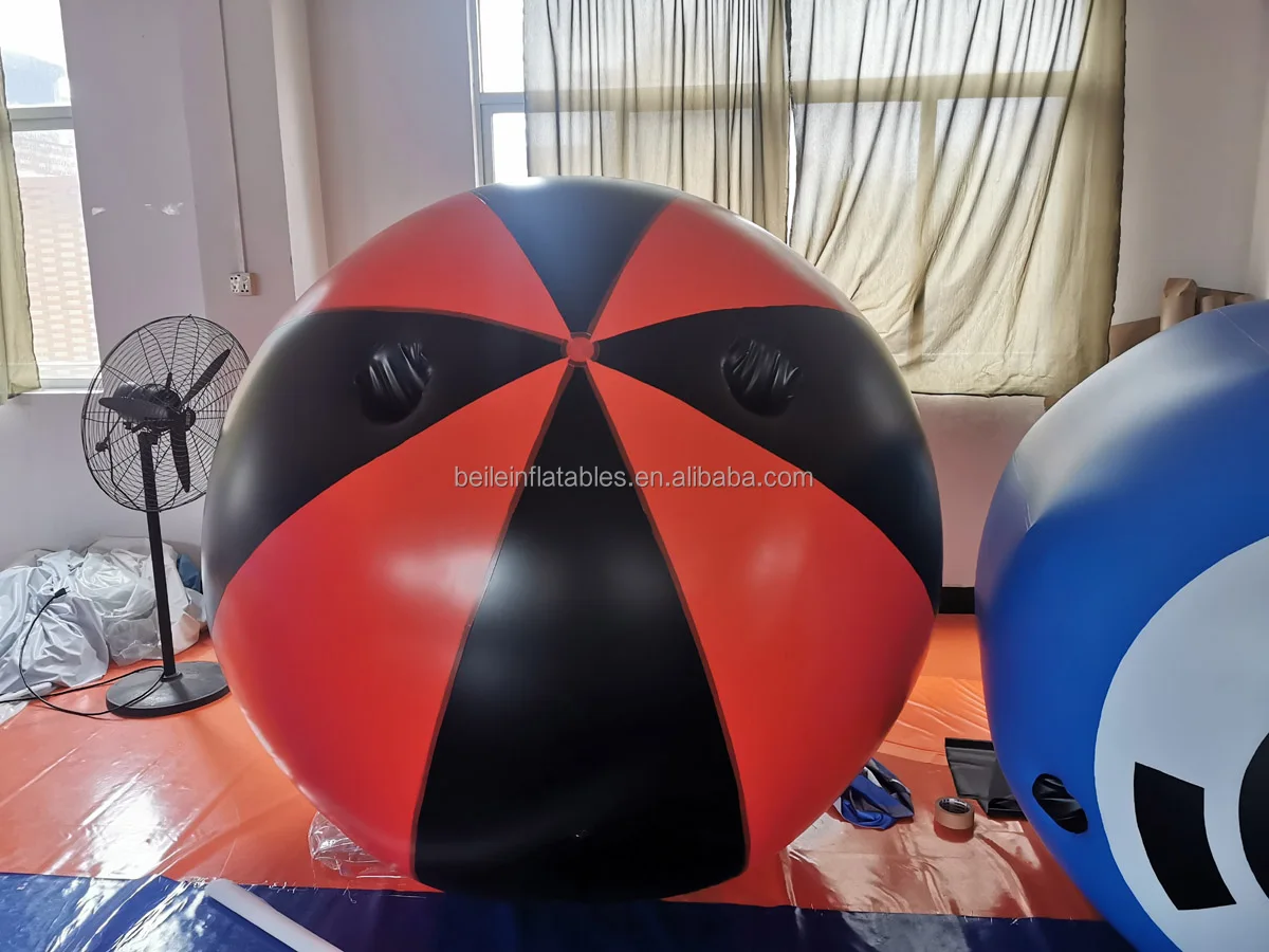 Customized Quality PVC Inflatable Red and Black Ball Blueberry Suit