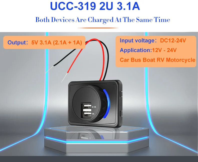 Dual 3.1a Coach Bus Seat Usb Charging Port Panel Mount 12v Socket Usb ...