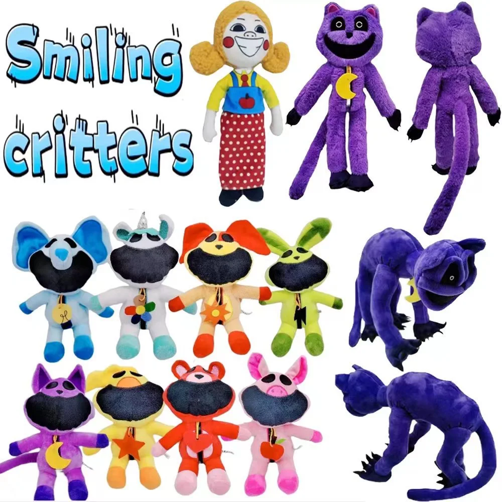 Hot Smiling Critters Smiling Critters Purple Cat Figures And Green ...