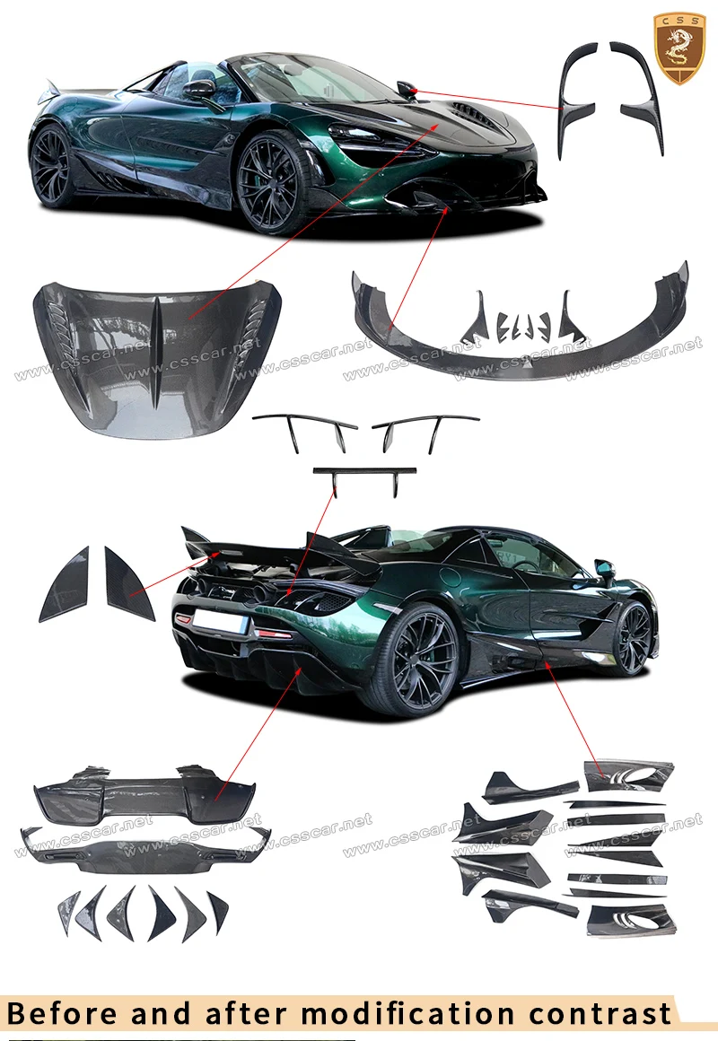 Mclaren 720S Car Full Body Kit Upgrade to TC Style Carbon Fiber