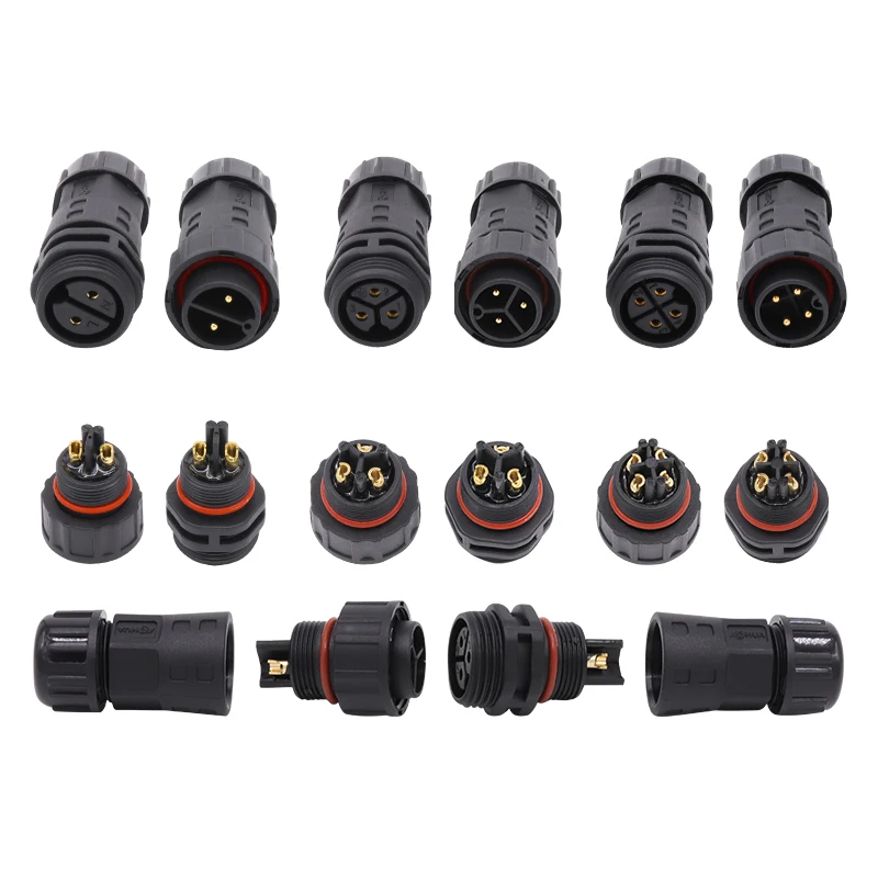 M20 2pin 3pin Screw Lugs Male Female Assembly Waterproof Cable Joint ...