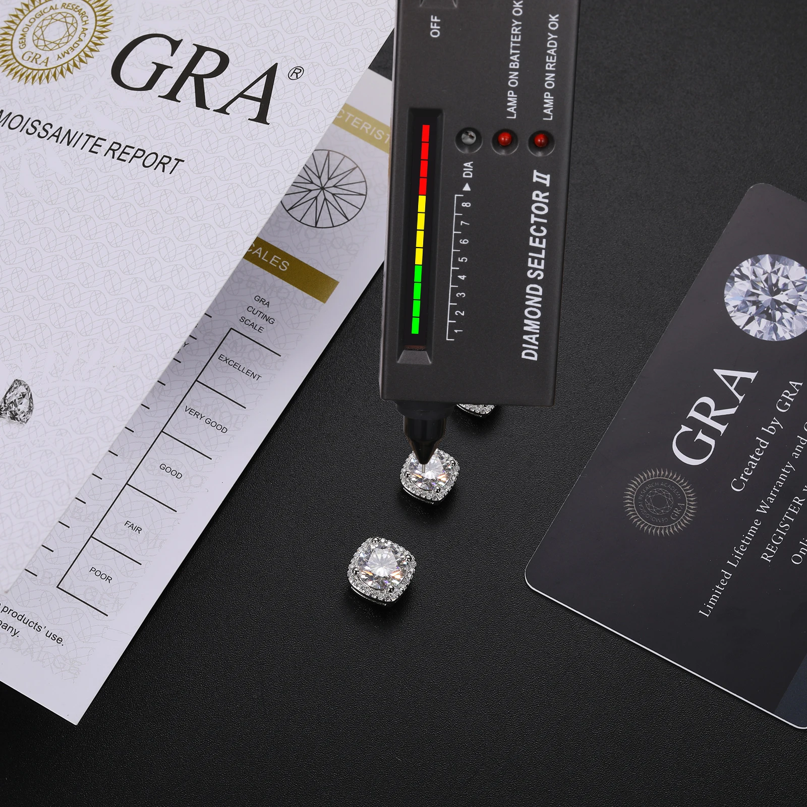 TUHE Diamond Tester - 925 Sterling Silver Moissanite Earrings