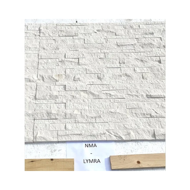 Lymra Limestone White Split Face Ledger Panel Wall Fireplace Decorative ...