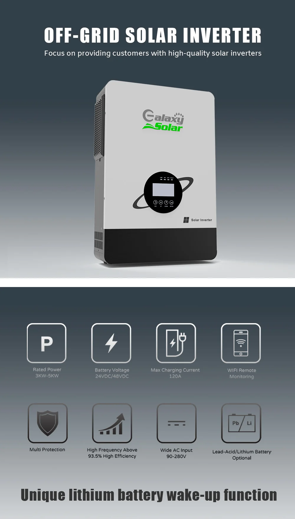 Galaxy Single Phase Off Grid Solar Inverter Price List 48v To 220v Pure ...