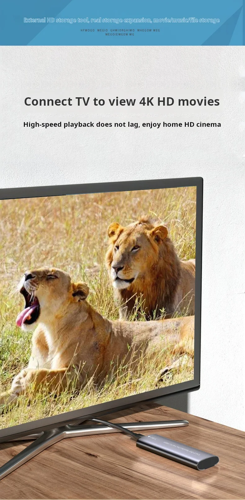 External Hard Drive 1TB Storage Enclosure NVME Portable SSD