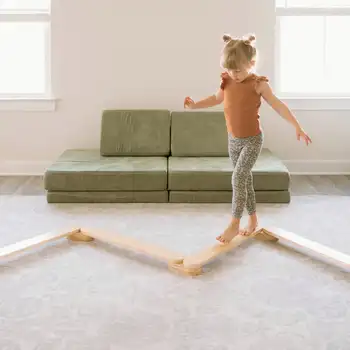 Montessori Inspired Low Balance Beam For Kids Coordination Gym Wooden ...