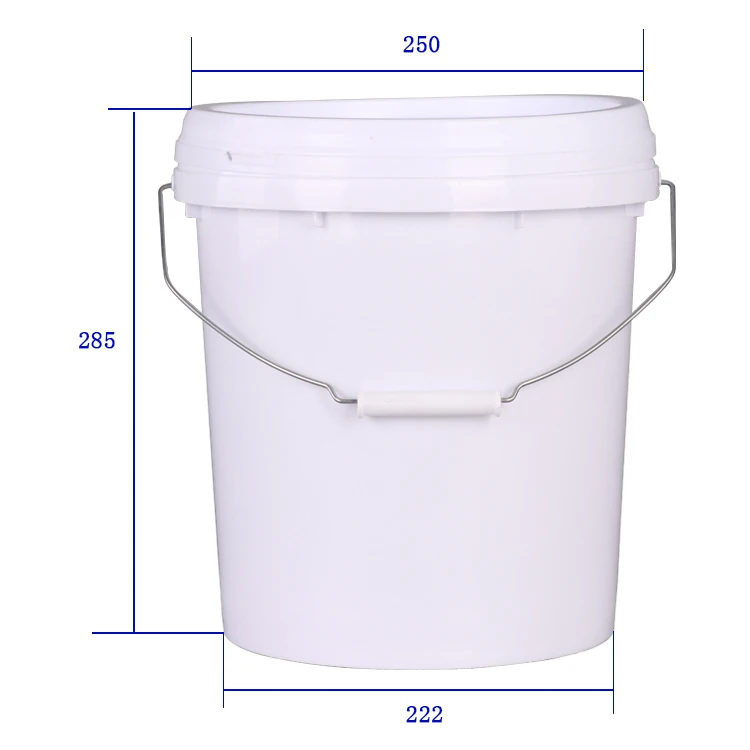 Customized 2l 5l 10l 20l 25l 5 Gallon Food Grade White Plastic Bucket With Lid And Handle ...