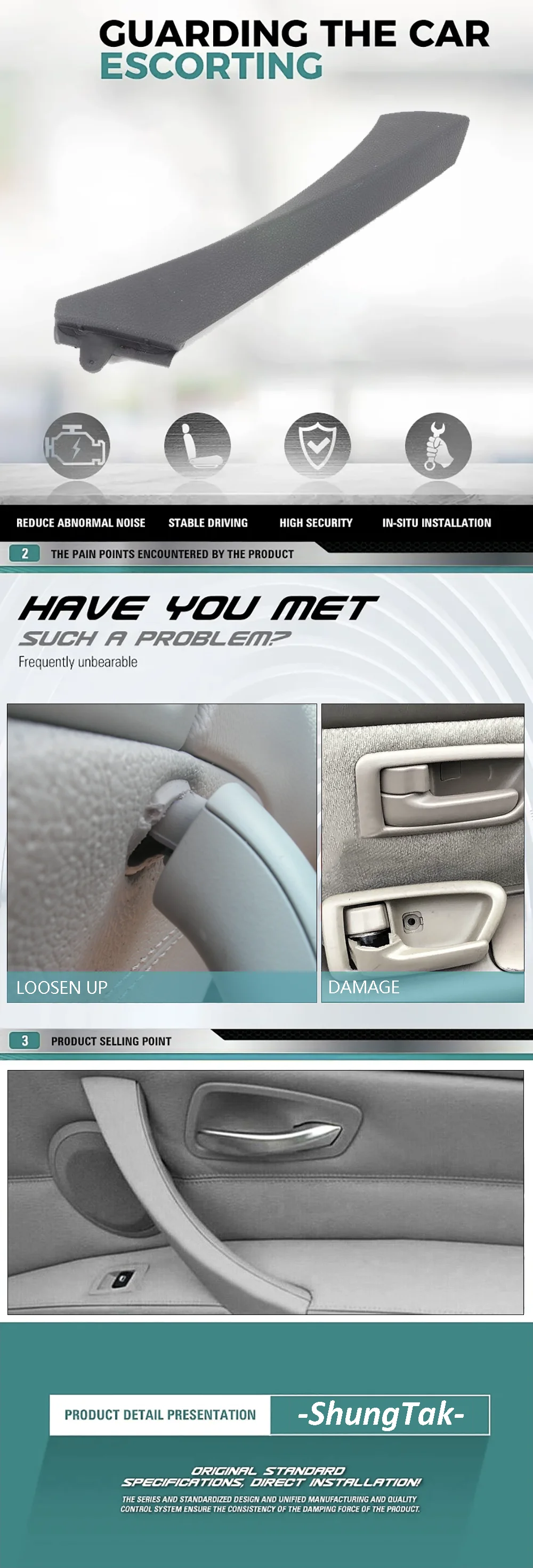 Car Interior Pull Door Handle Accessories Armrest 4pcs Moka For Bmw X5 ...