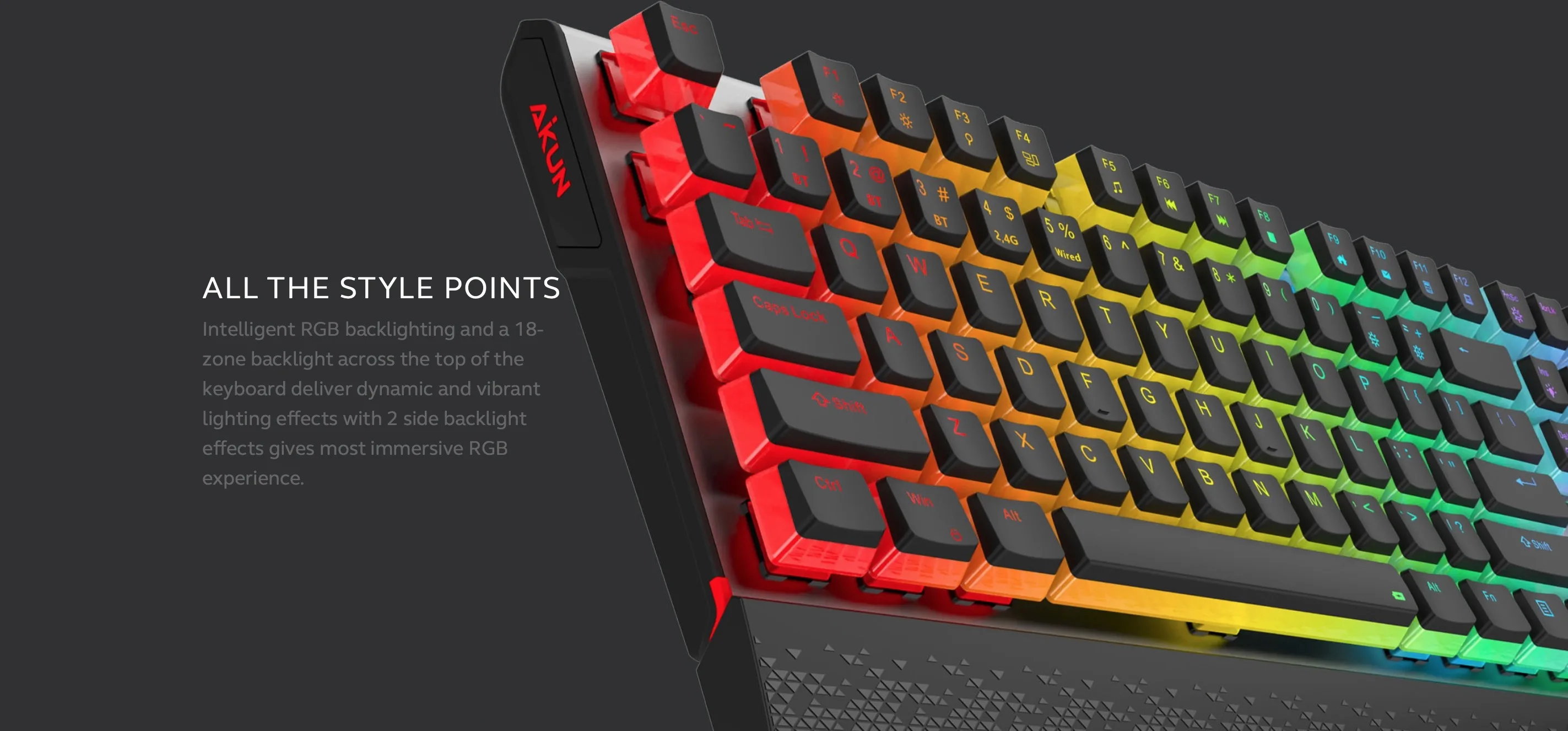 AIKUN GX922 Aluminium Wired Programmable Gaming Keyboard RGB Backlight ...