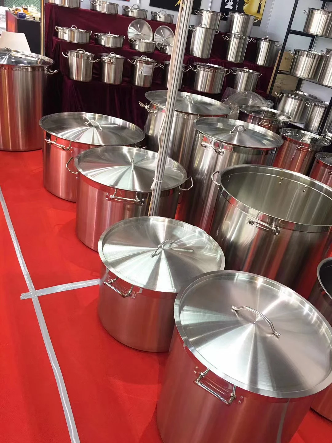 Stainless Steel 304 Body+ Ss201 Lids Large Stock Pots With Locks Tall ...