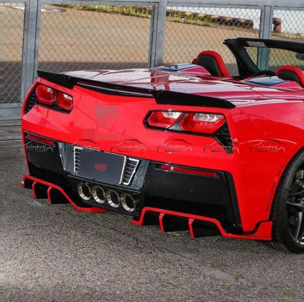 Carbon Fiber Rear Bumper Lip Spoiler Splitter Diffuser For Chevrolet ...