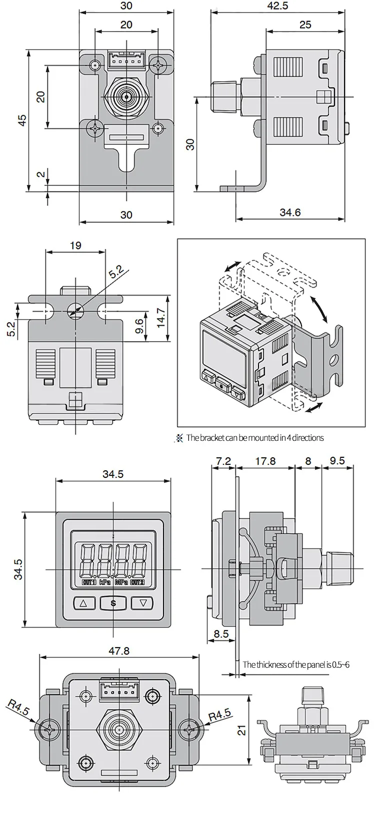 Ise30a Digital Pressure Switch Positive & Negative & Mixed & Dedicated ...